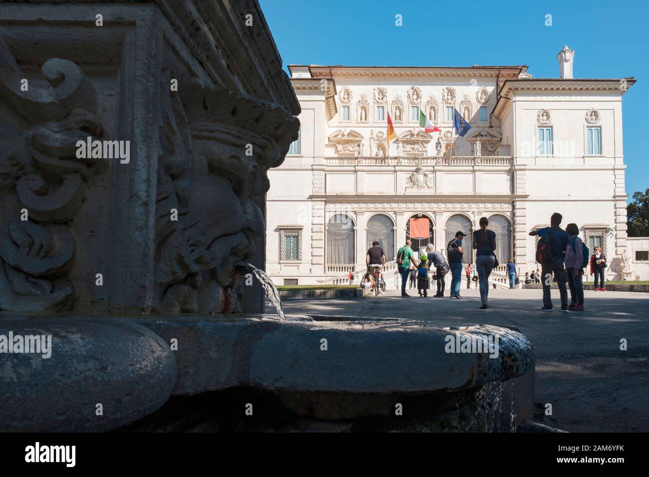 Outside view of Borghese Gallery, Galleria Borghese Museum, Villa ...