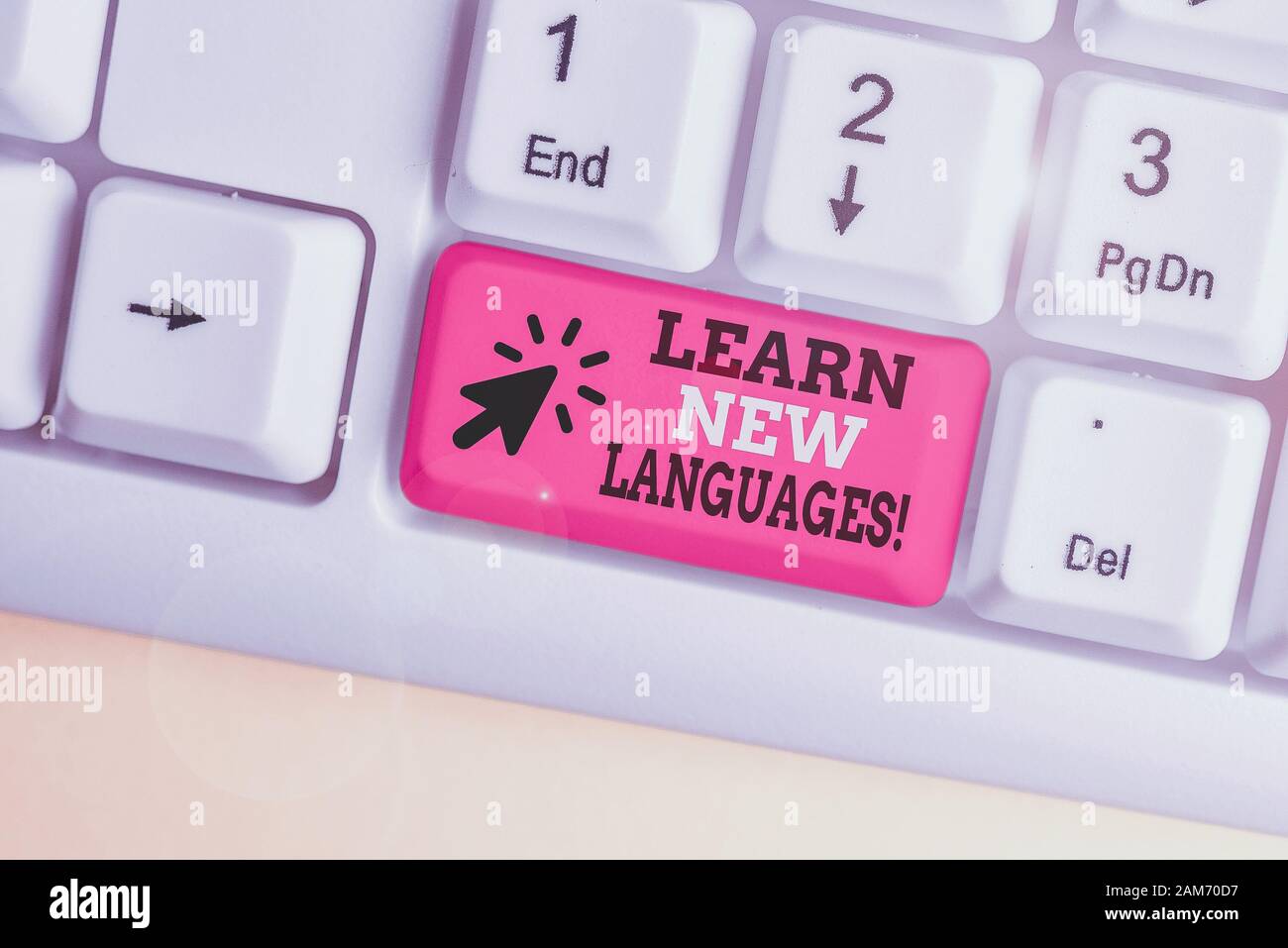 Writing note showing Learn New Languages. Business concept for ...