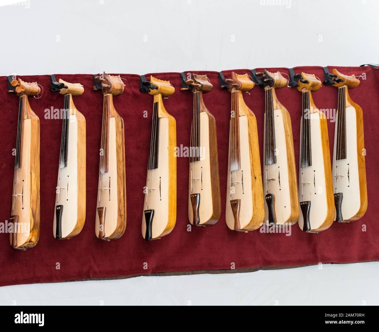 Set of models of musical instruments kemancha made of wood Stock Photo ...