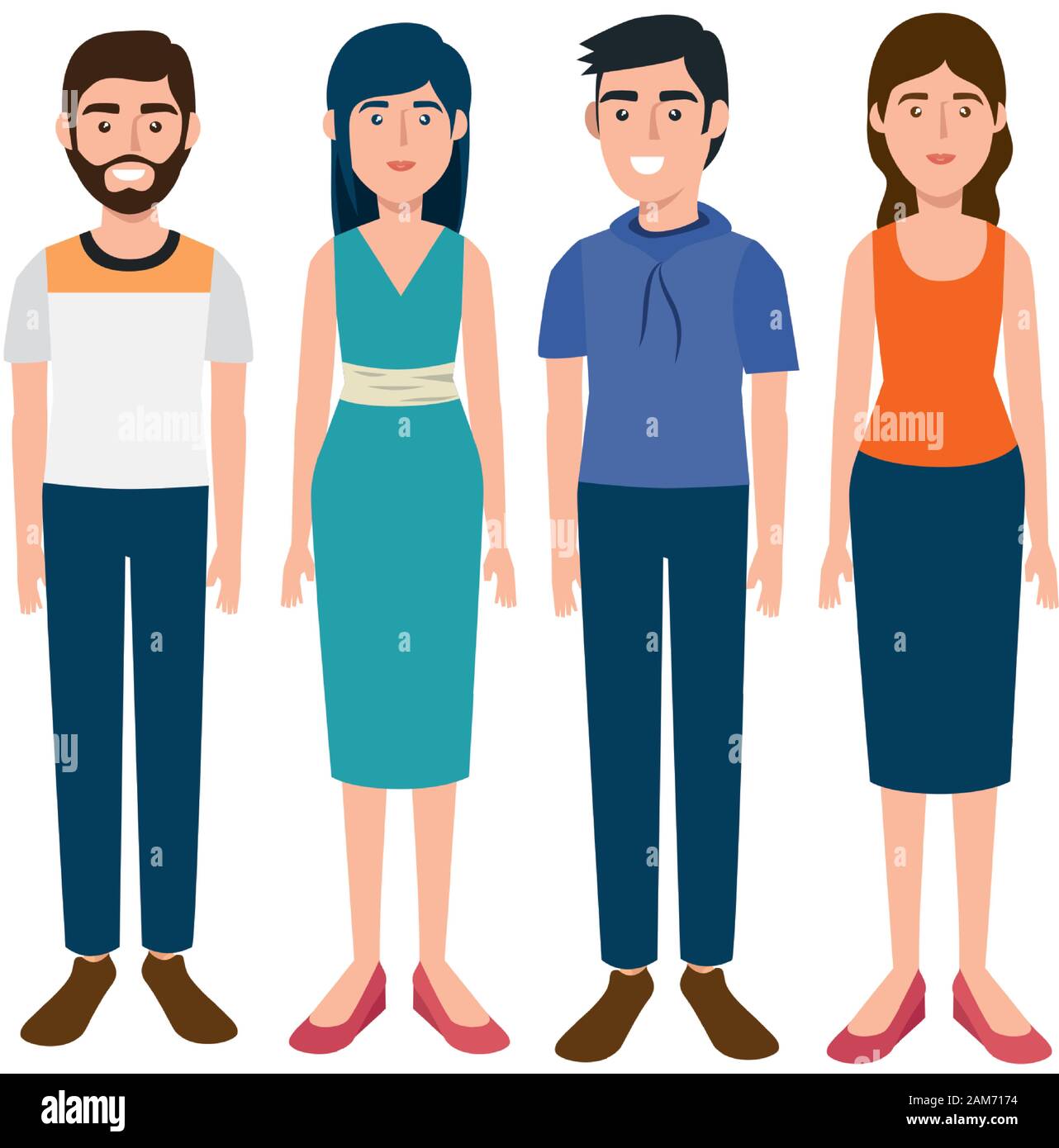 group of young people avatar characters Stock Vector Image & Art - Alamy