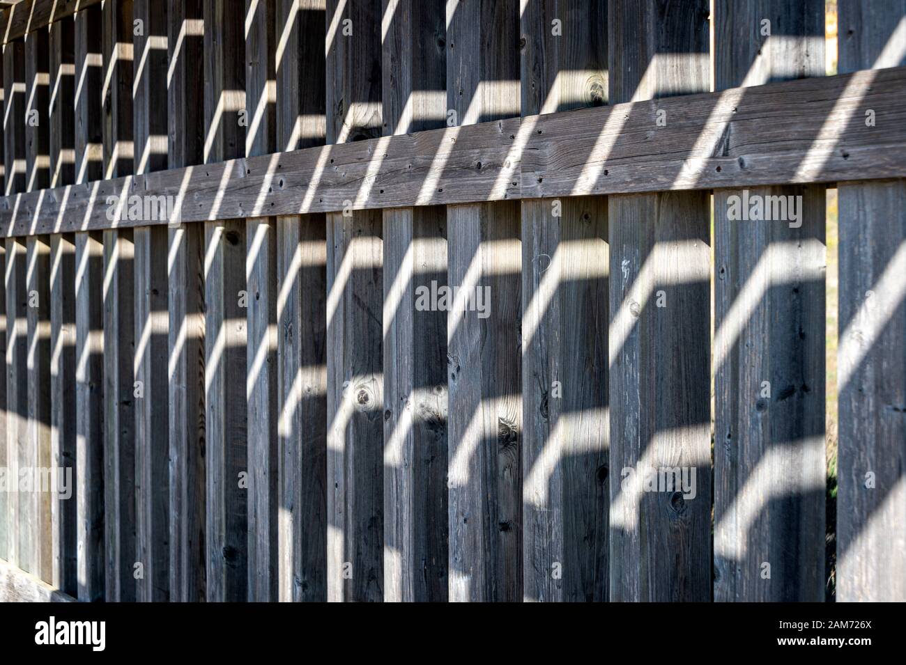 wooden slats with shadow pattern Stock Photo - Alamy