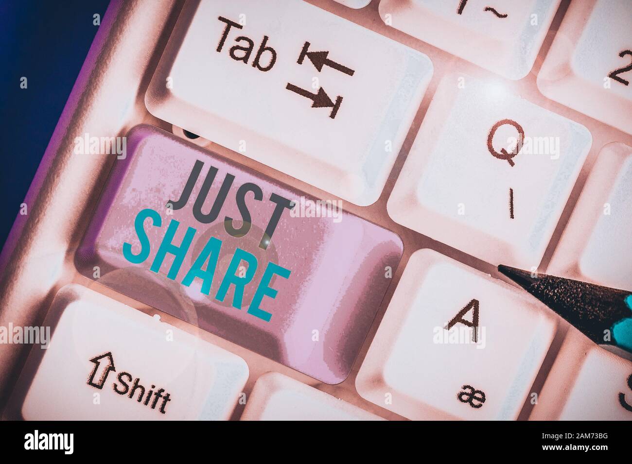 Text sign showing Just Share. Business photo showcasing to have or use ...