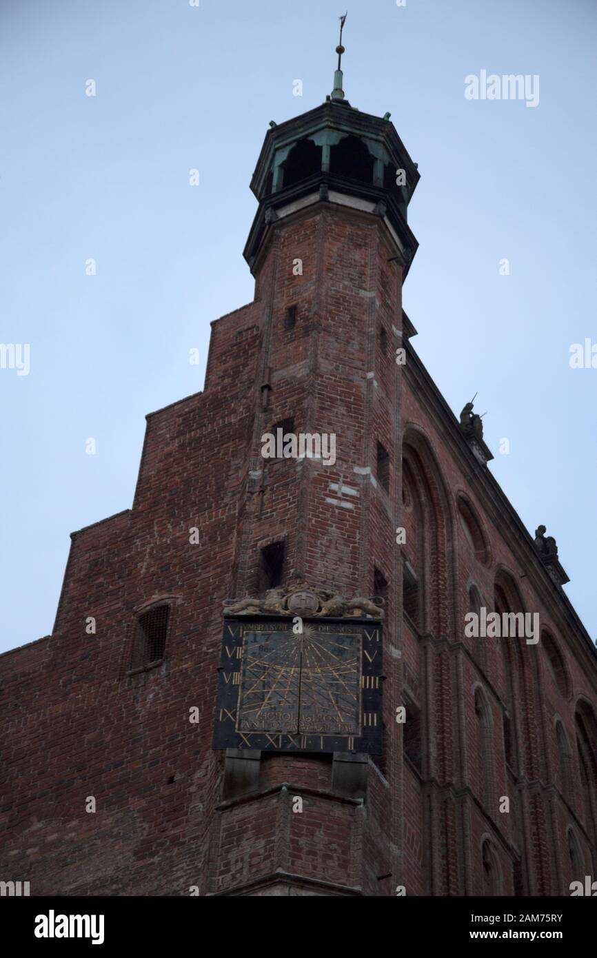 Sundial on the outside of St Mary's Church, Gdansk Poland Stock Photo ...