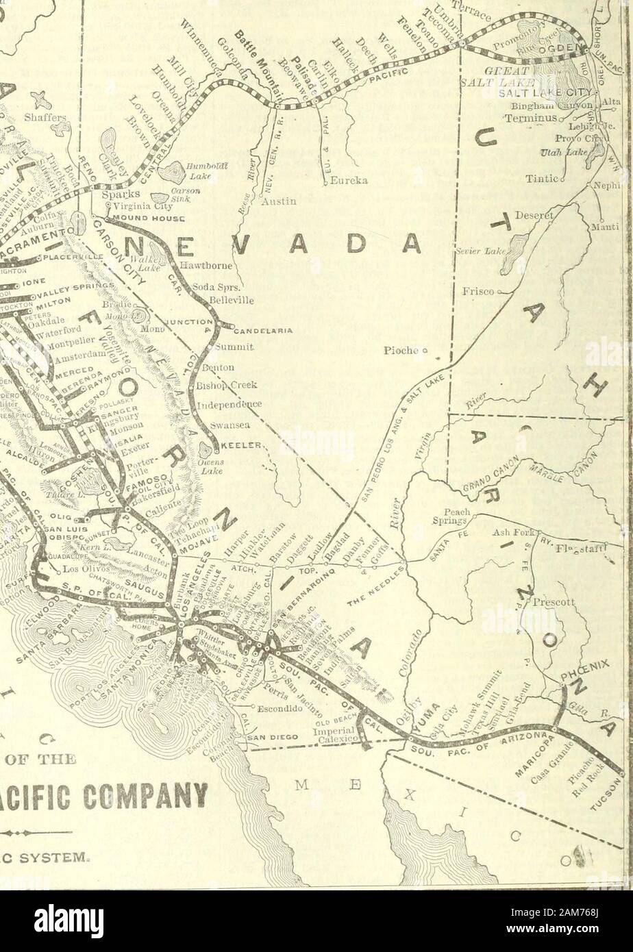 Map of pacific railway hi-res stock photography and images - Alamy