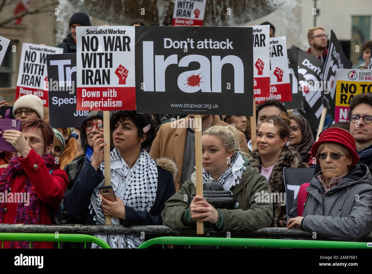 'Stop The War' protest supporting the 'No War on Iran' demonstration ...