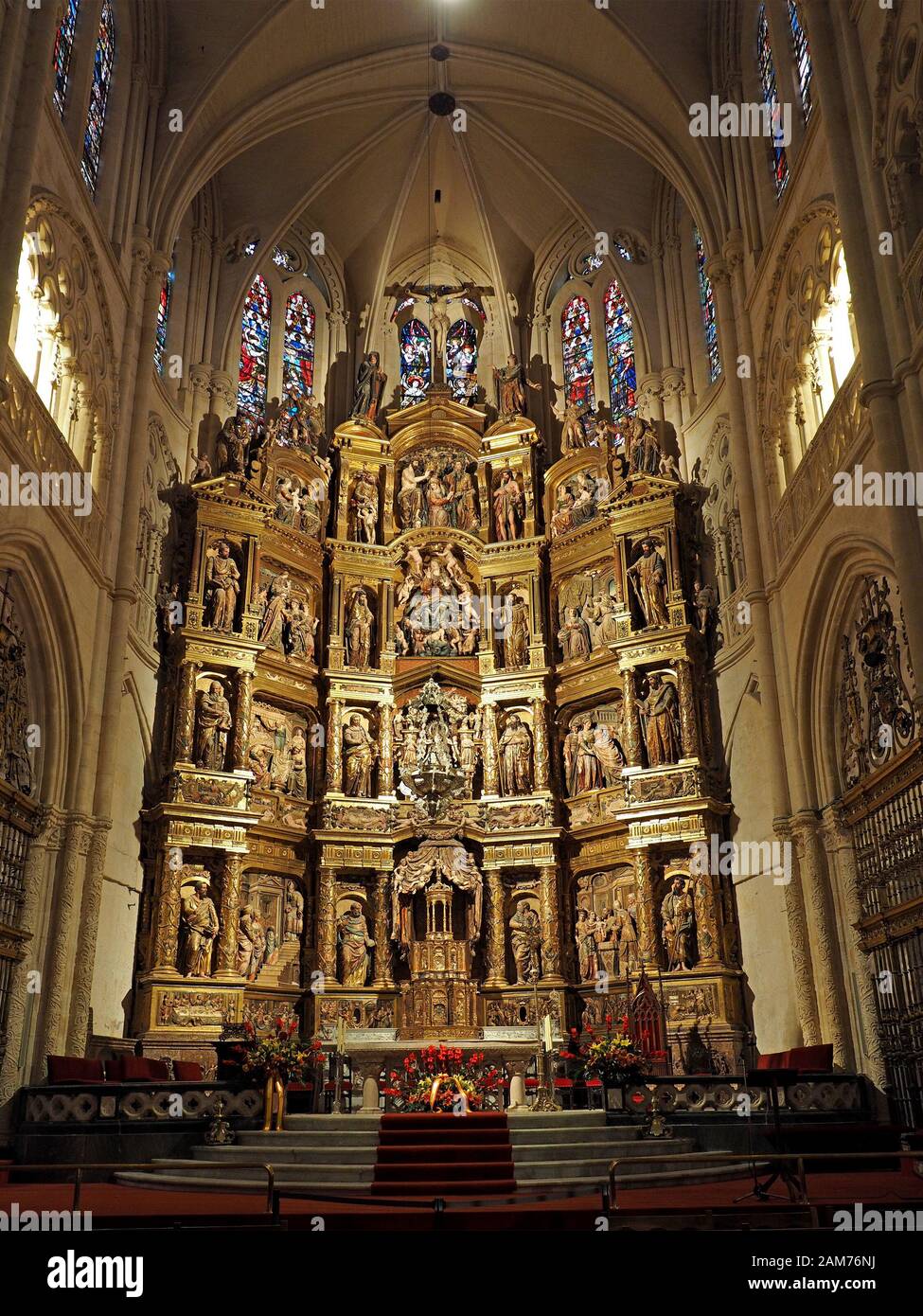 Spanish-Flemish Gothic altarpiece by Gil de Siloé of Cathedral of Saint ...