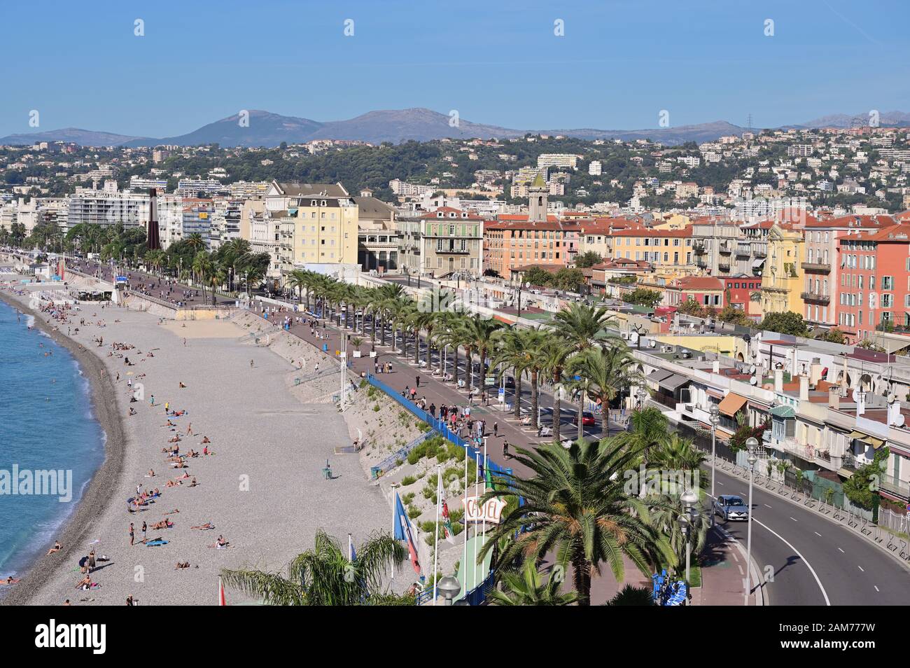 Nice, France - September 28, 2019: View from the Castle Hill to the ...