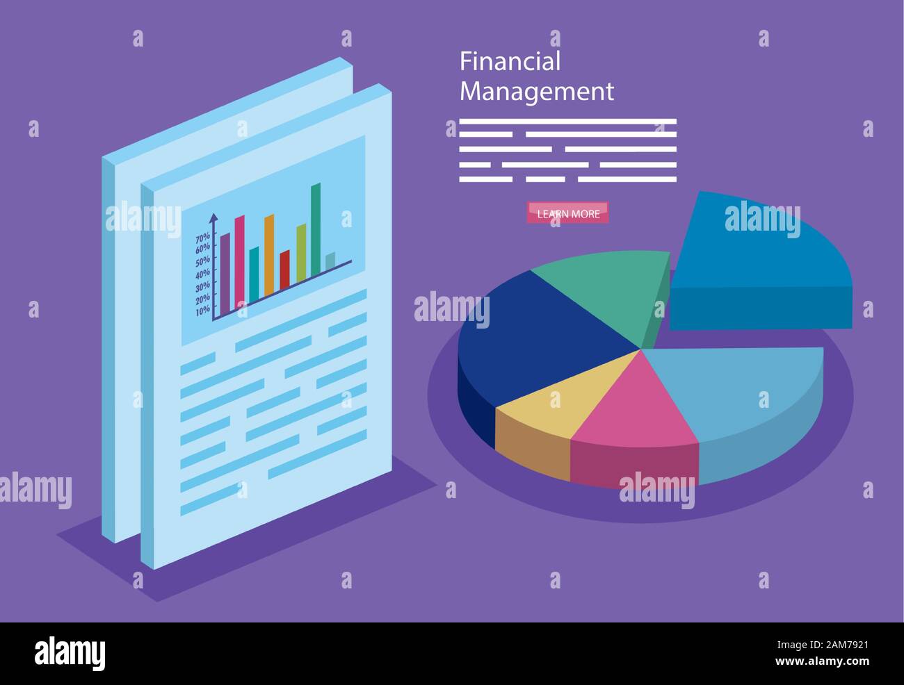 financial management with infographics and document Stock Vector Image ...