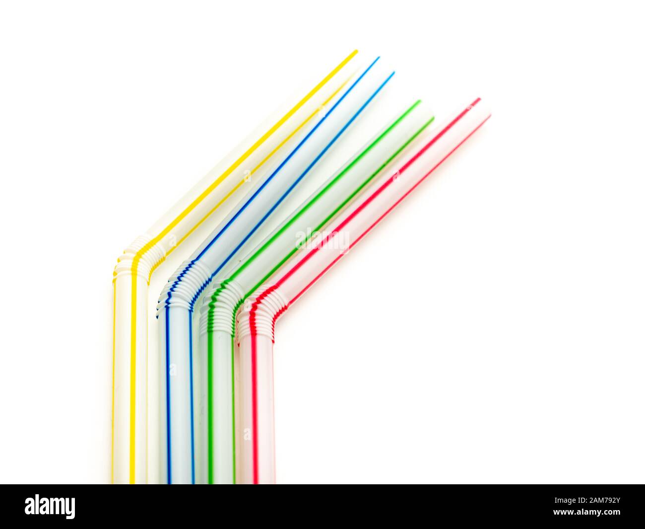 Plastic garbage straws isolated white background Stock Photo - Alamy