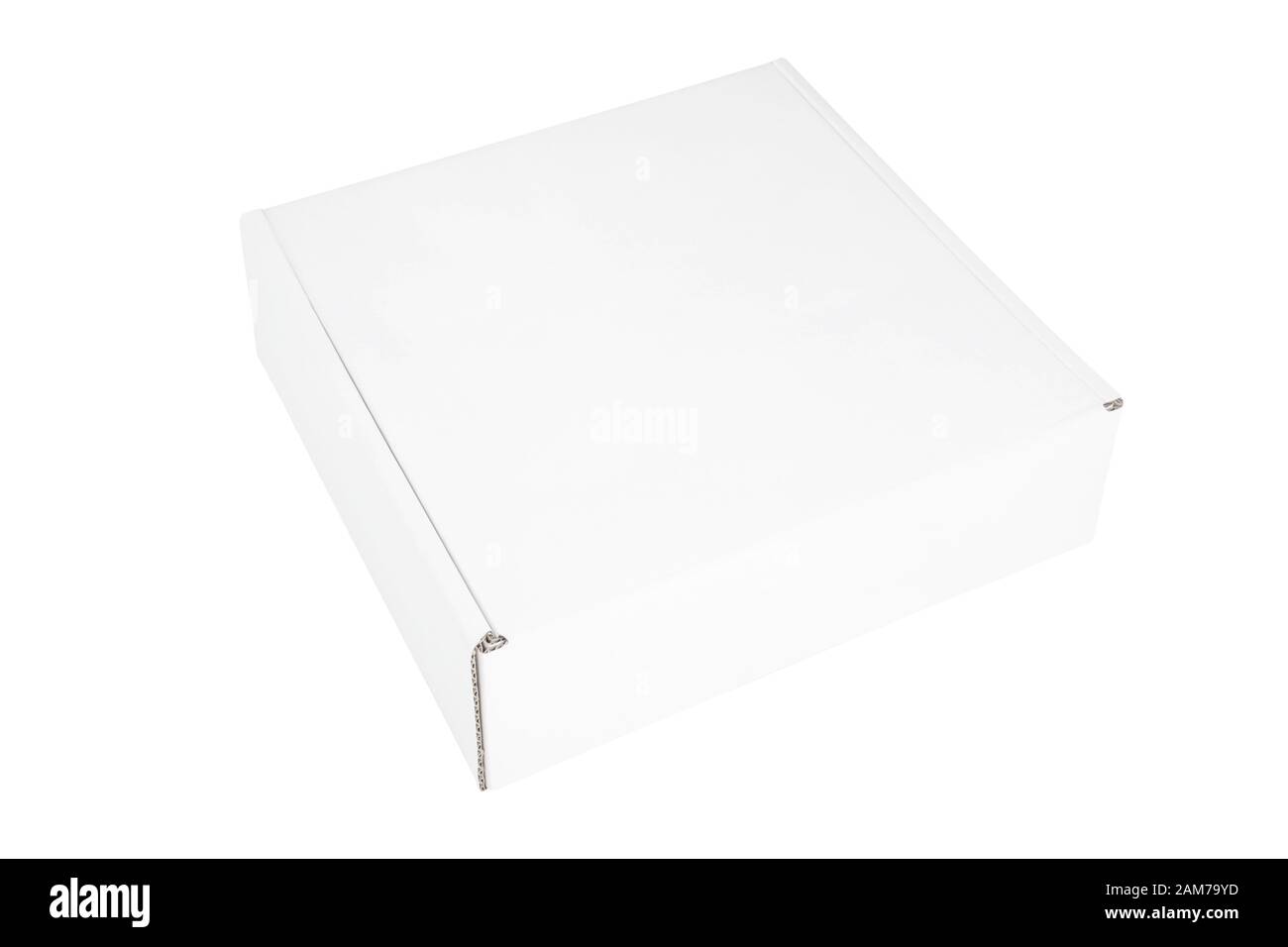 White blank cardboard box isolated on white background Stock Photo - Alamy