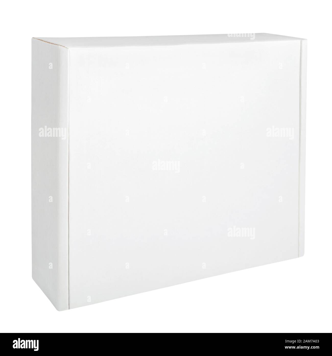 White cardboard box isolated on white background Stock Photo - Alamy