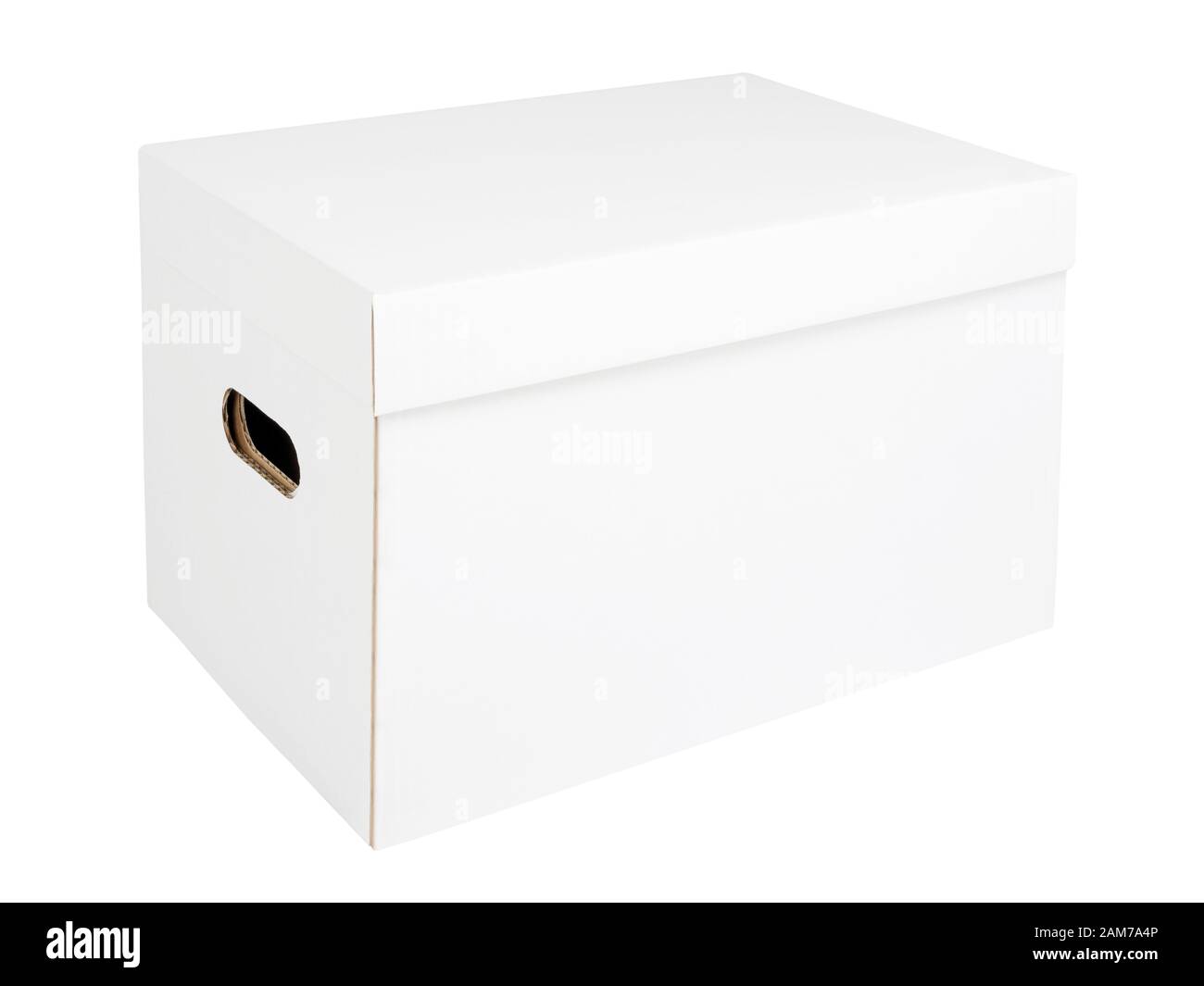 White cardboard archive storage box isolated on white background Stock ...