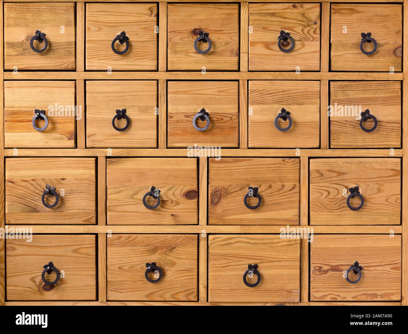 Wooden cabinet with drawers Stock Photo - Alamy