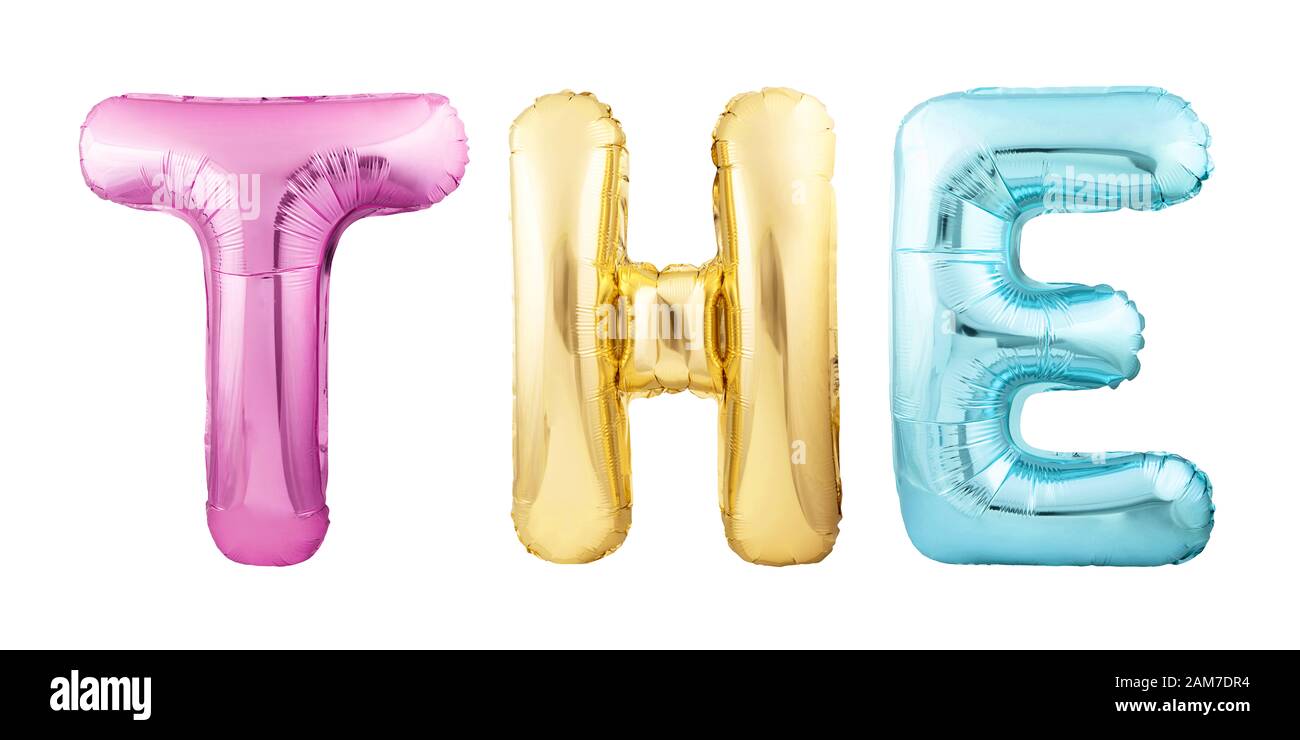 Article the made of colorful inflatable balloon letters isolated on ...