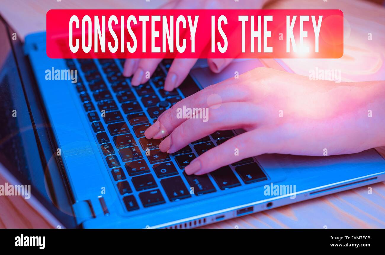 Text sign showing Consistency Is The Key. Business photo text full ...