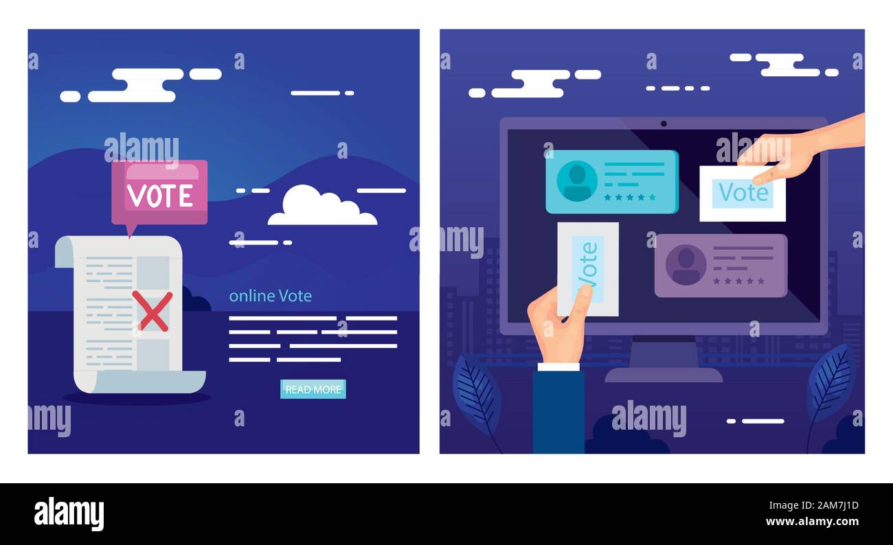 Poster online vote hand Stock Vector Images - Alamy