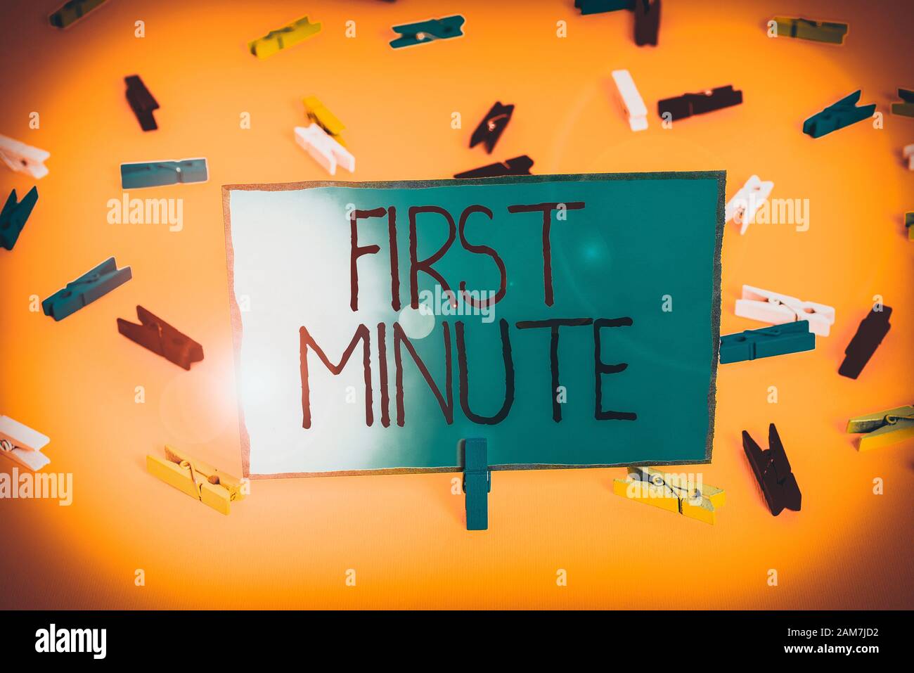 Text sign showing First Minute. Business photo showcasing promotional ...