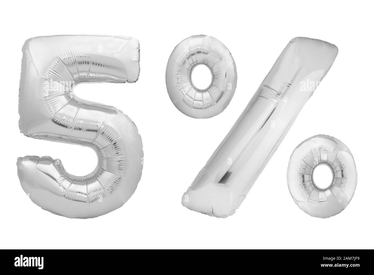 Chrome number 0 made of inflatable balloon isolated on white background ...