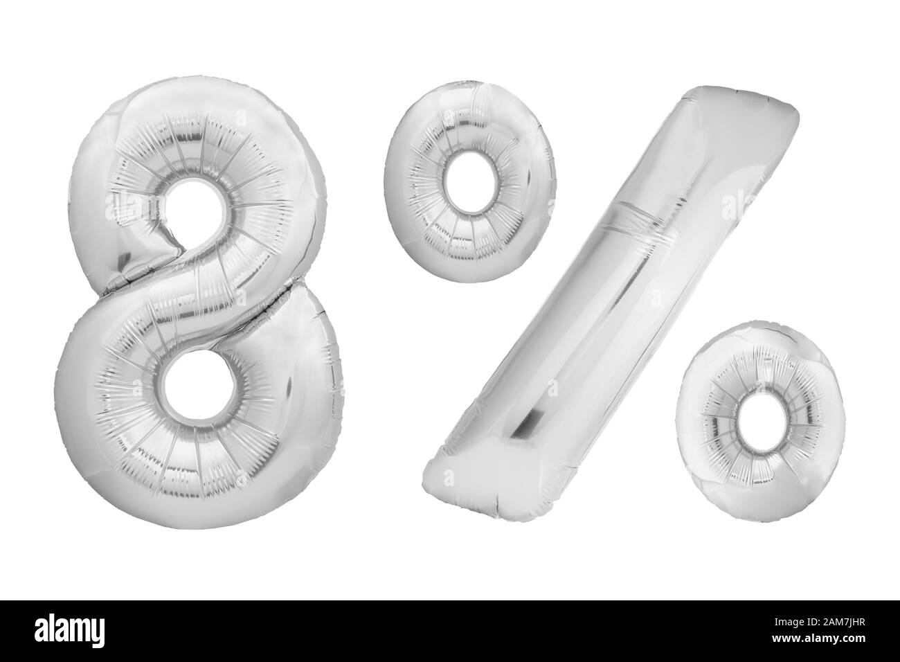 Chrome number 0 made of inflatable balloon isolated on white background ...