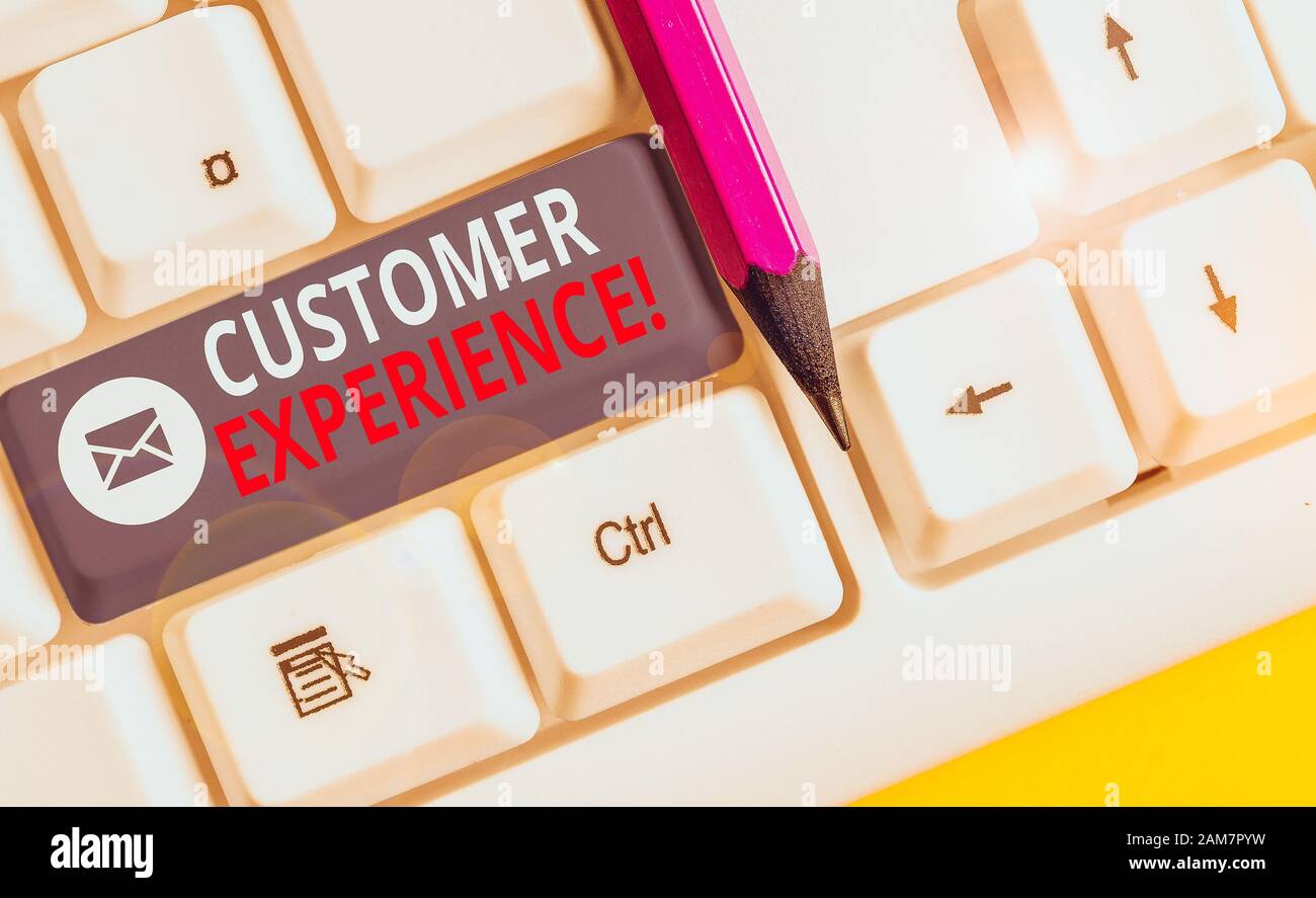Writing Note Showing Customer Experience Business Concept For Product Of Interaction Between