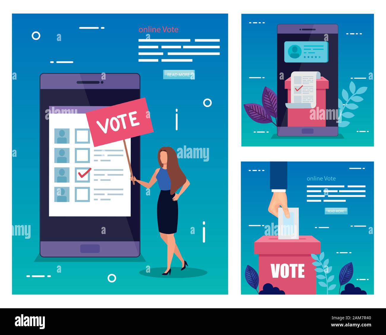 set poster of vote with icons Stock Vector Image & Art - Alamy