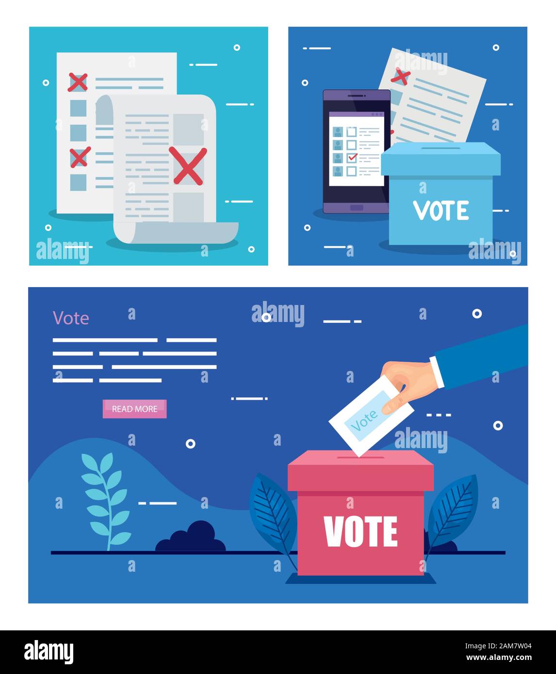 set poster of vote with icons Stock Vector Image & Art - Alamy