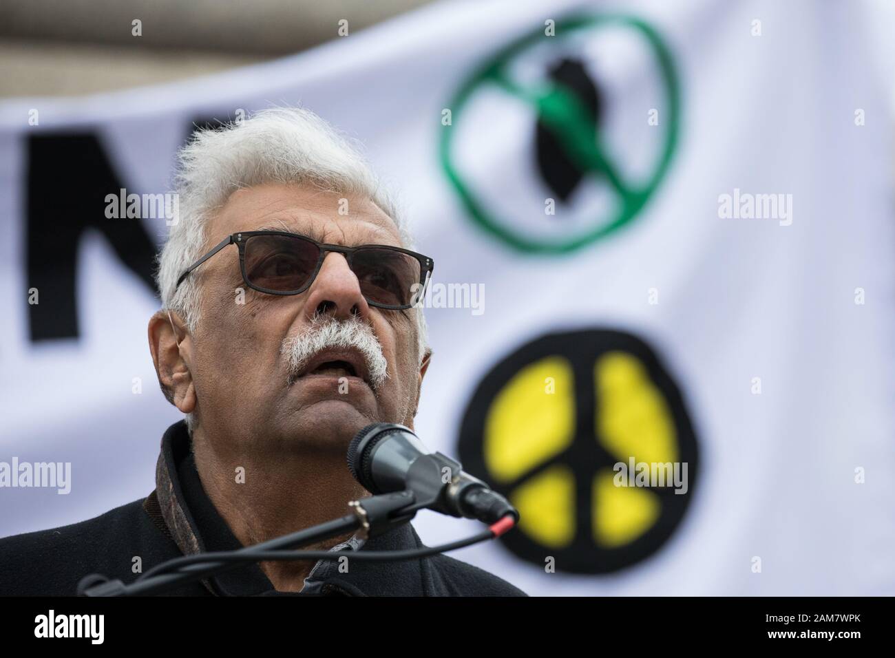 London, UK. 11 January, 2020. Tariq Ali addresses the No War on Iran ...