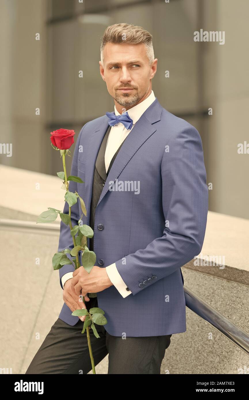 Well groomed macho tailored suit. Make good first impression ...