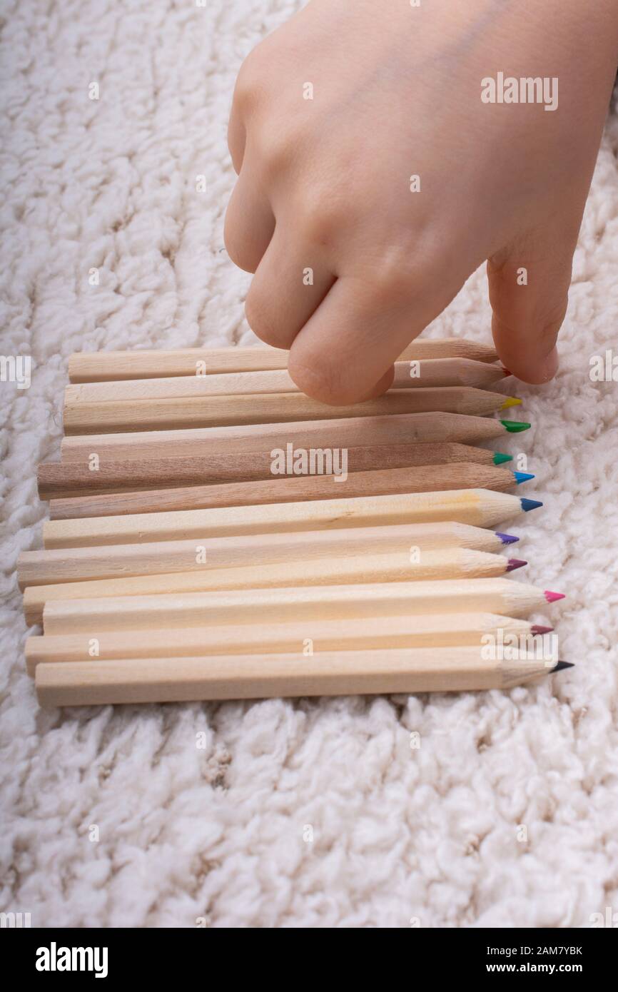 Variety of colors vector set of colored pencils. Drawing and painting ...