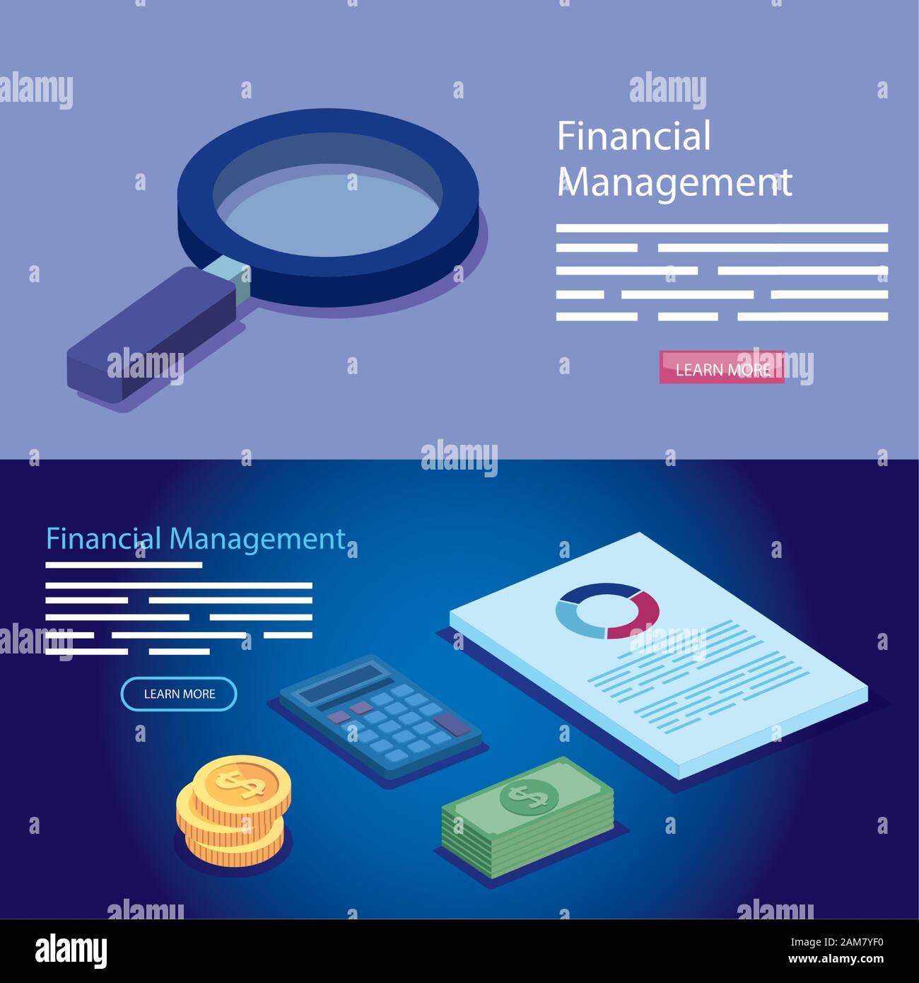 set poster of financial management with icons Stock Vector Image & Art ...