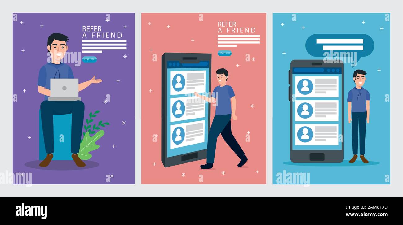 Refer friend text concept Stock Vector Images - Alamy