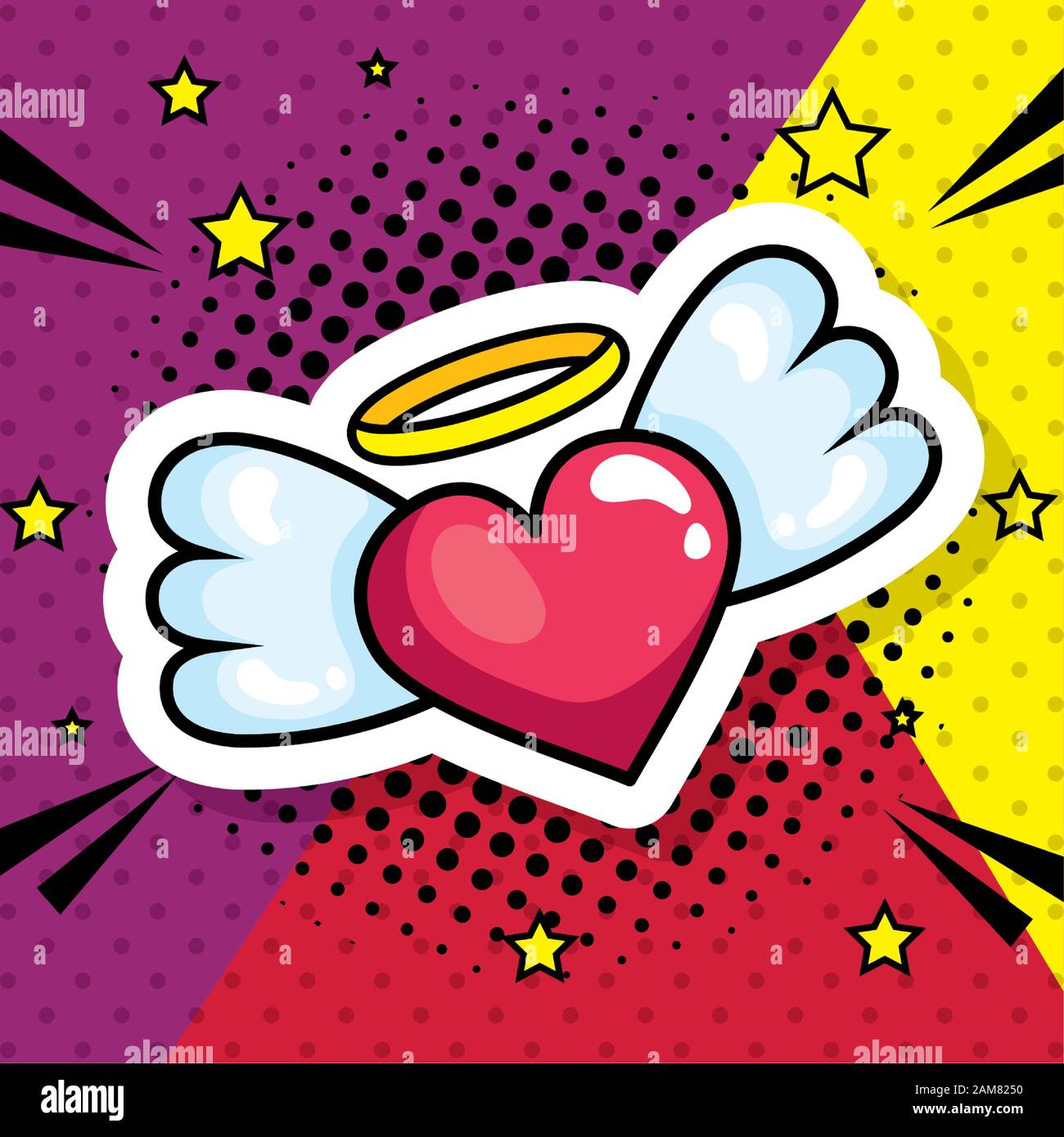 heart with wings pop art style icon Stock Vector Image & Art - Alamy