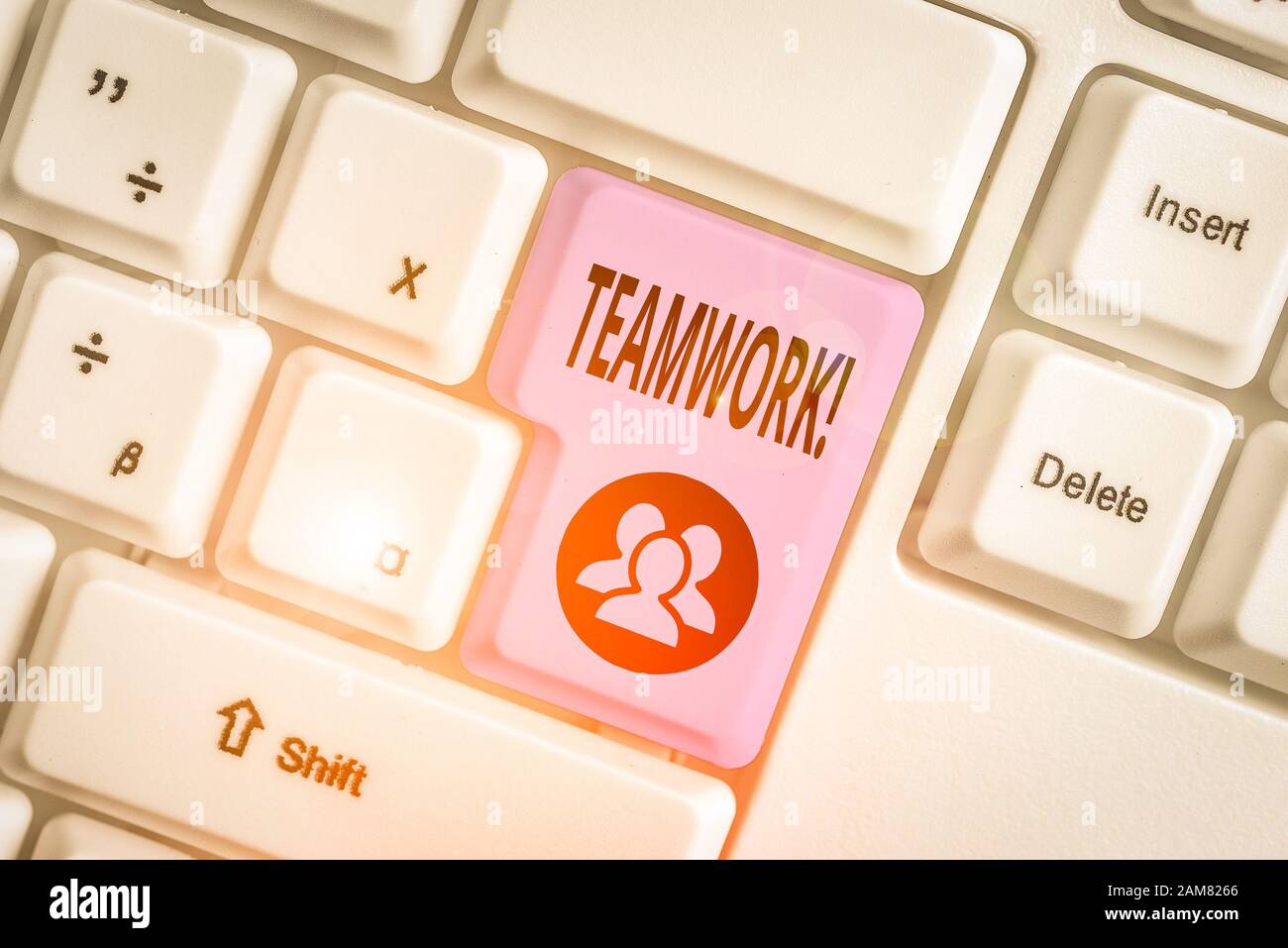 Writing note showing Teamwork. Business concept for combined action of ...