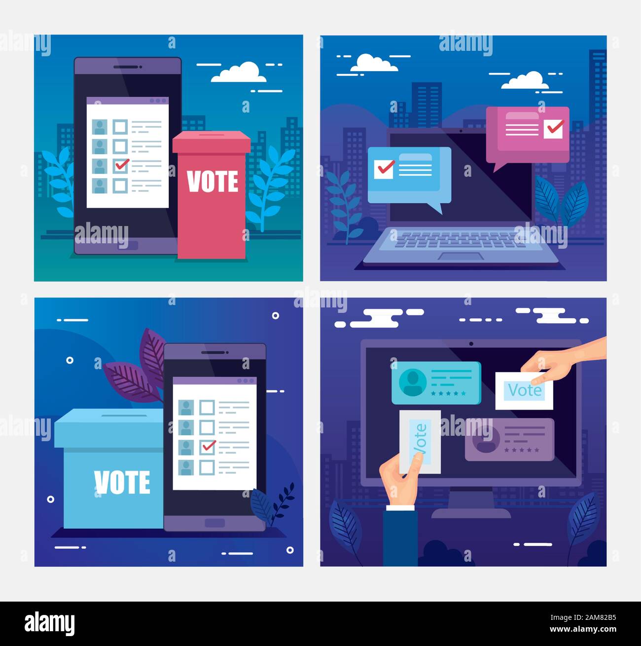 set poster of vote with icons Stock Vector Image & Art - Alamy
