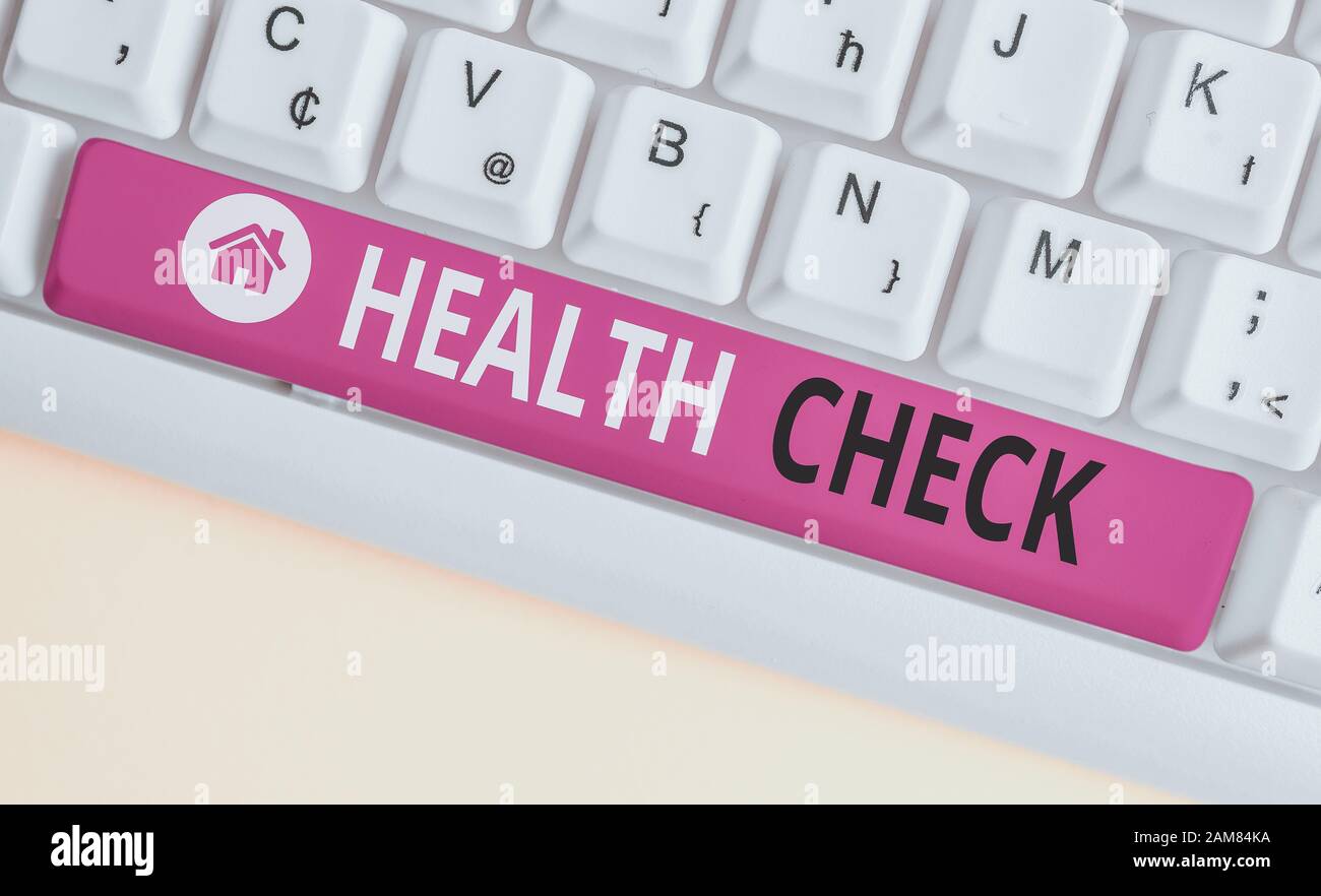 Writing note showing Health Check. Business concept for thorough ...