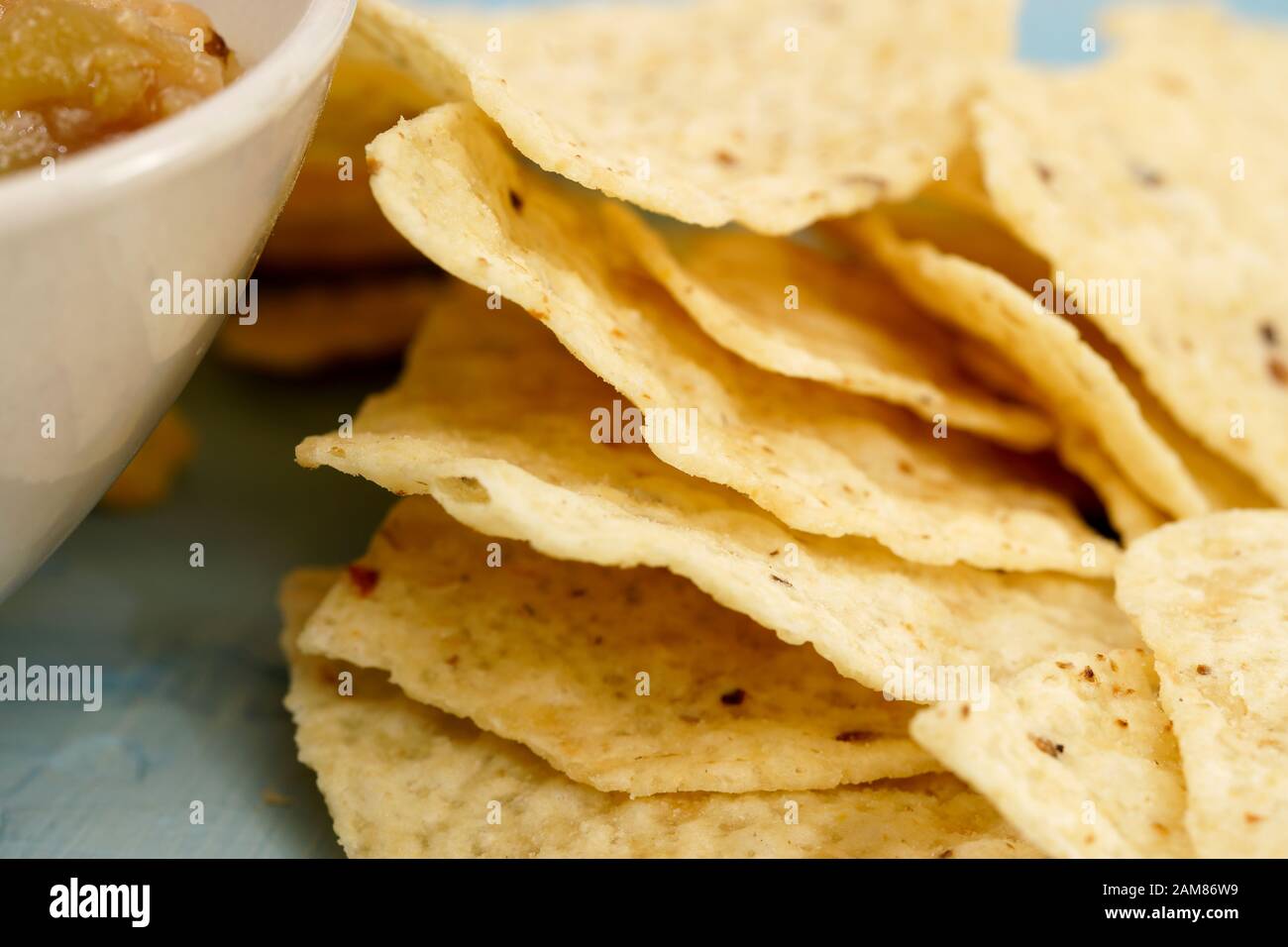 Macro photography of stack of corn chips Stock Photo - Alamy