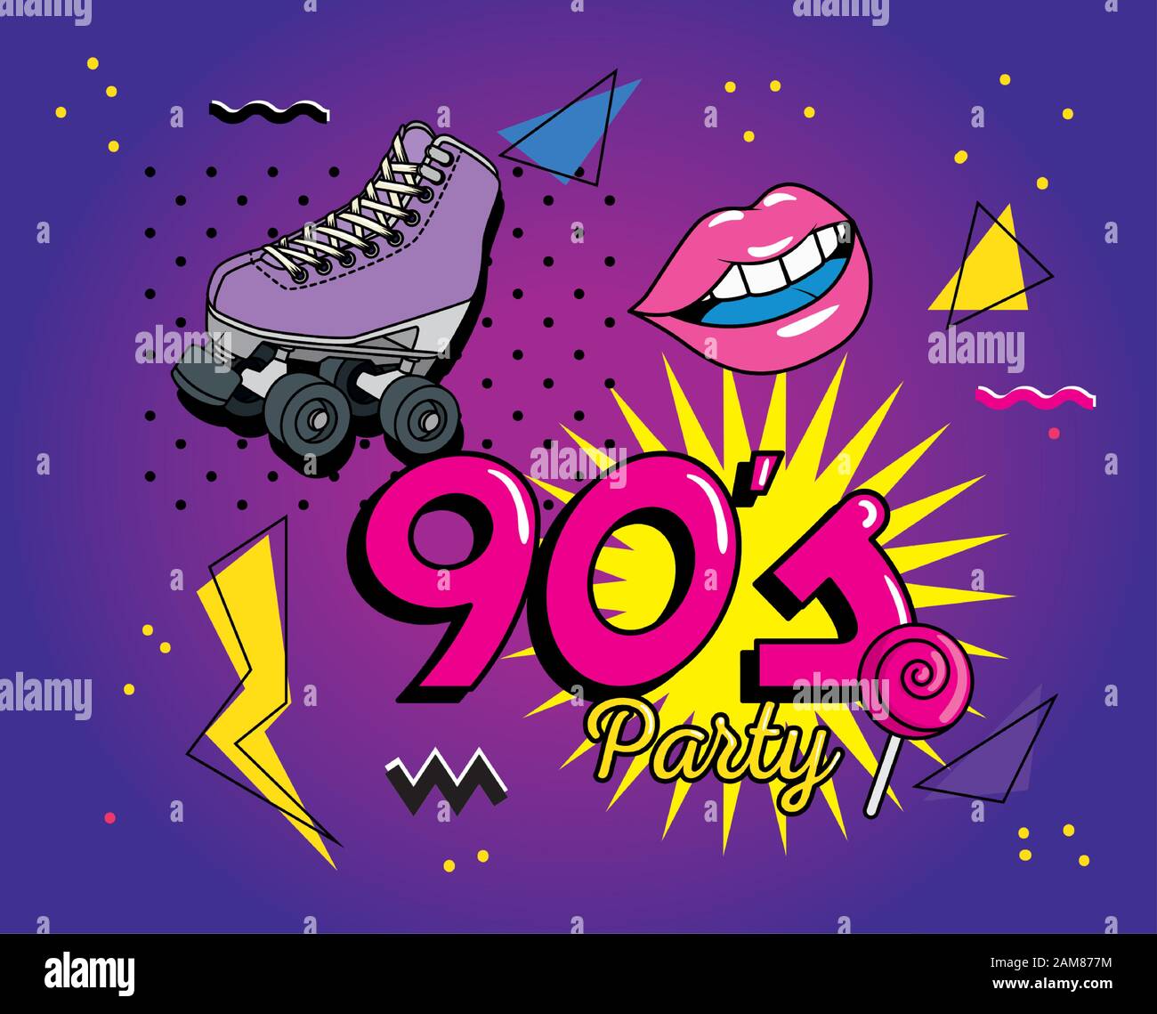 nineties lettering with retro icons Stock Vector Image & Art - Alamy