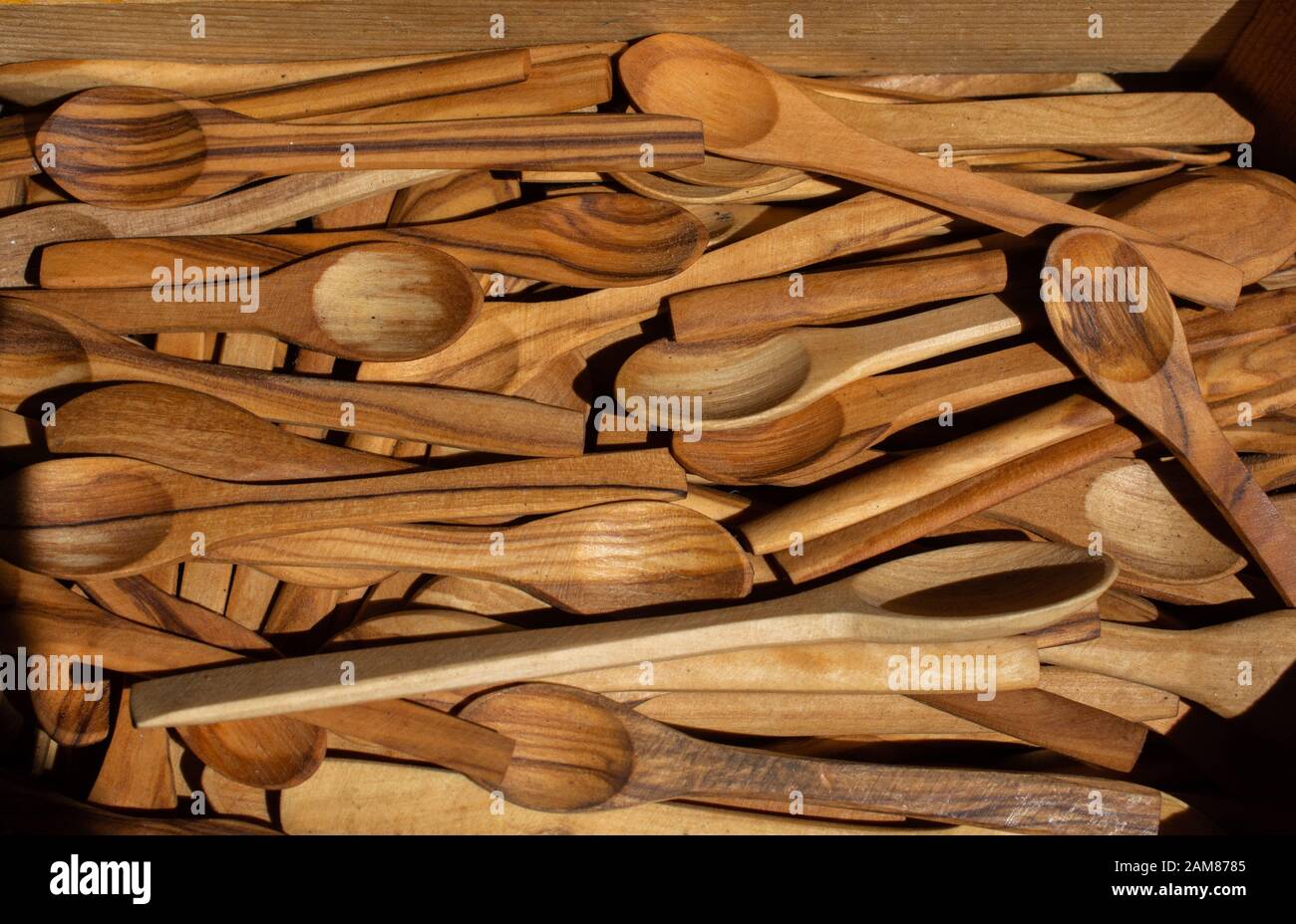 Handmade wooden kitchen utensils spoons wooden kitchen items Stock ...