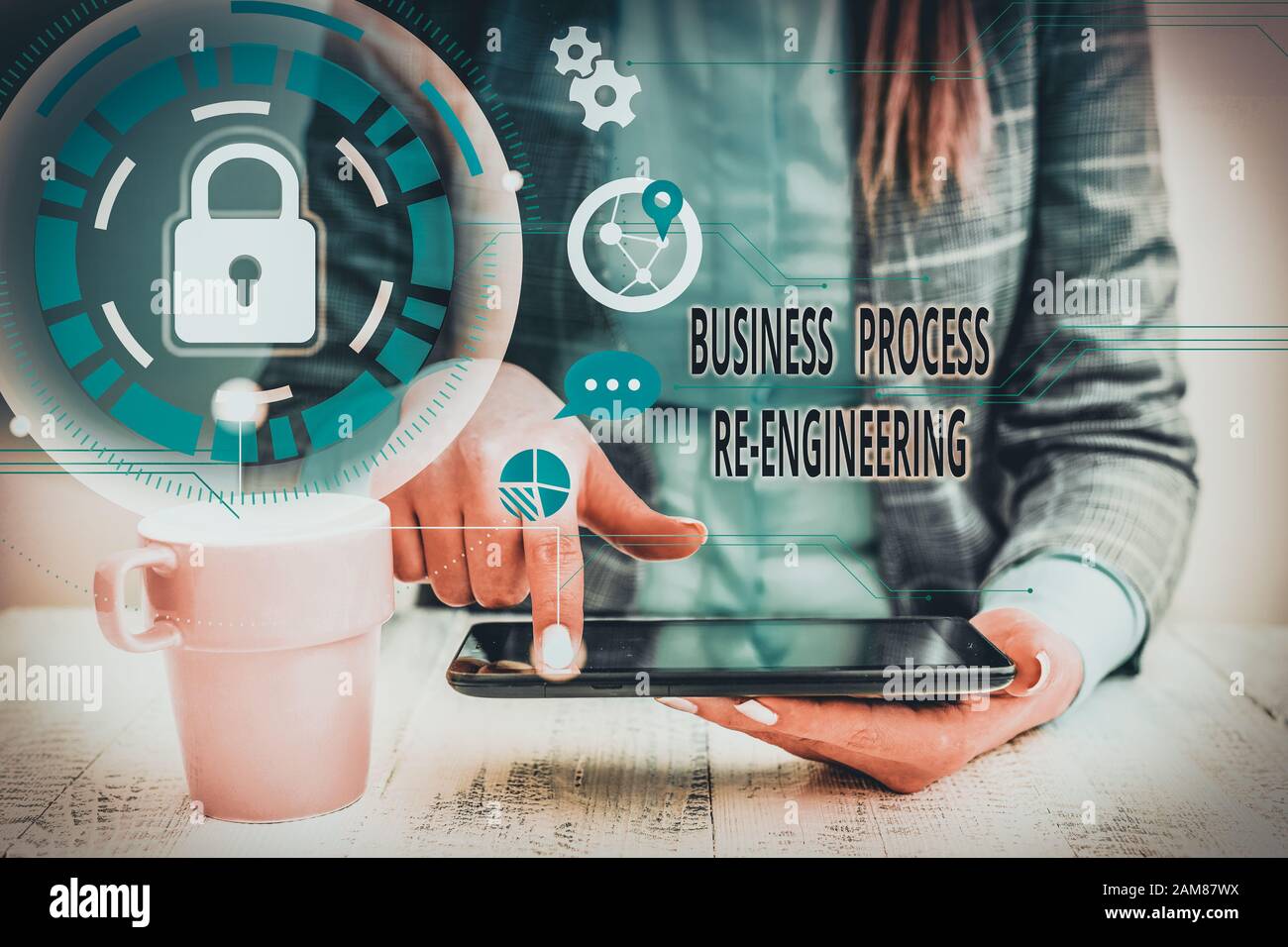 Conceptual hand writing showing Business Process Re Engineering ...