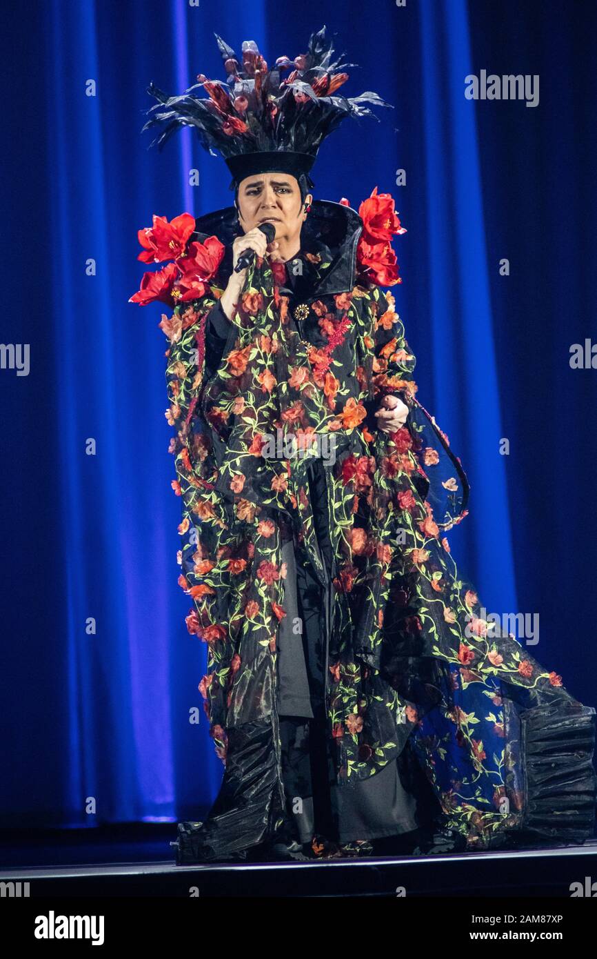 Milan Italy. 11 January 2020. The Italian pop singer-songwriter RENATO ...