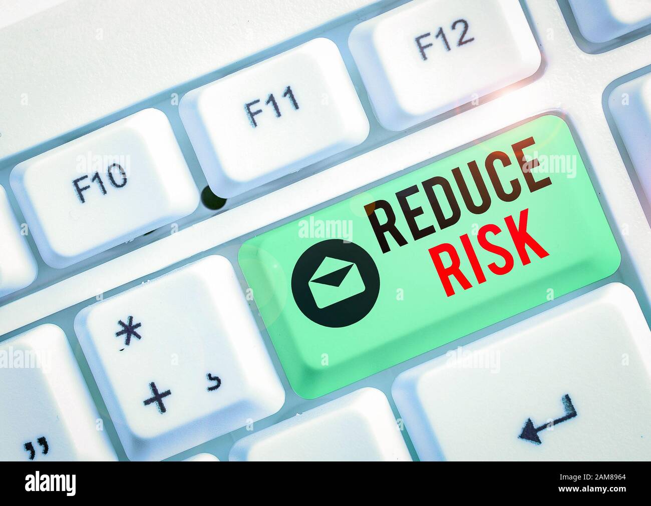 Text sign showing Reduce Risk. Business photo text lessen the potential ...