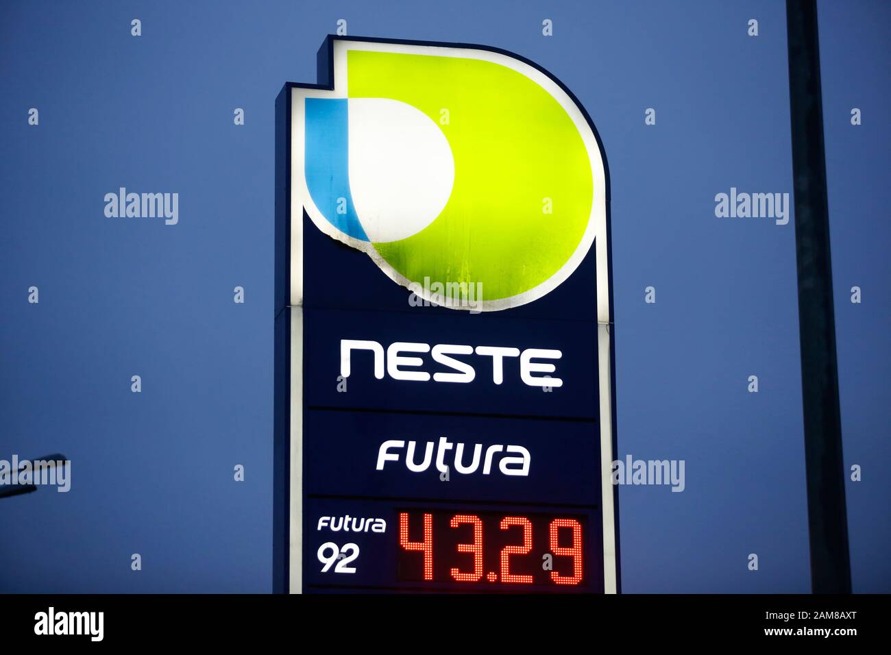 Neste oil logo at a gas station Stock Photo - Alamy