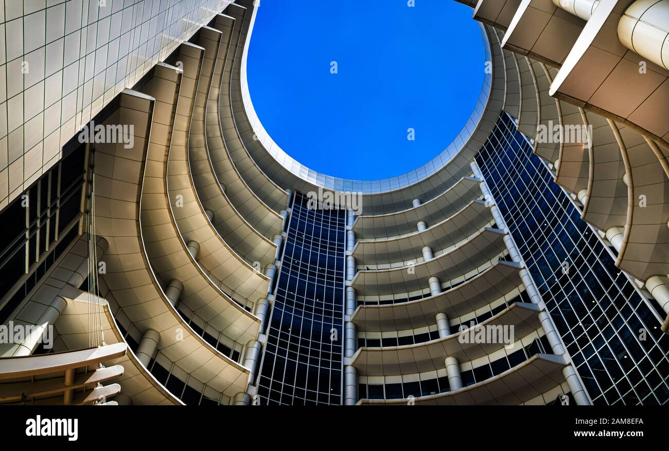 A creatively taken architectural section of Botswana's ministry of ...