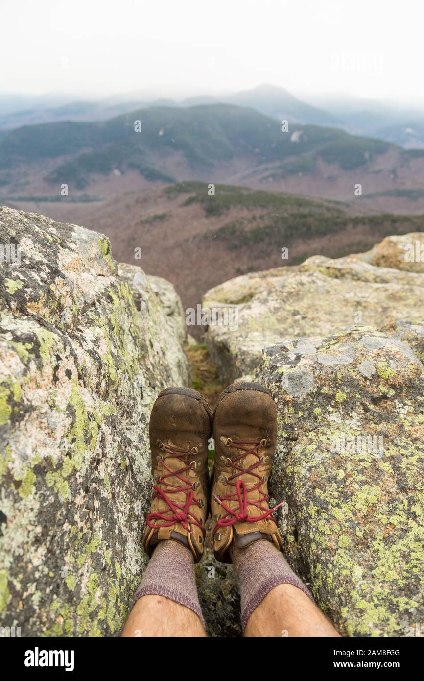 Resting at the top of Mt. Chocorua Stock Photo - Alamy