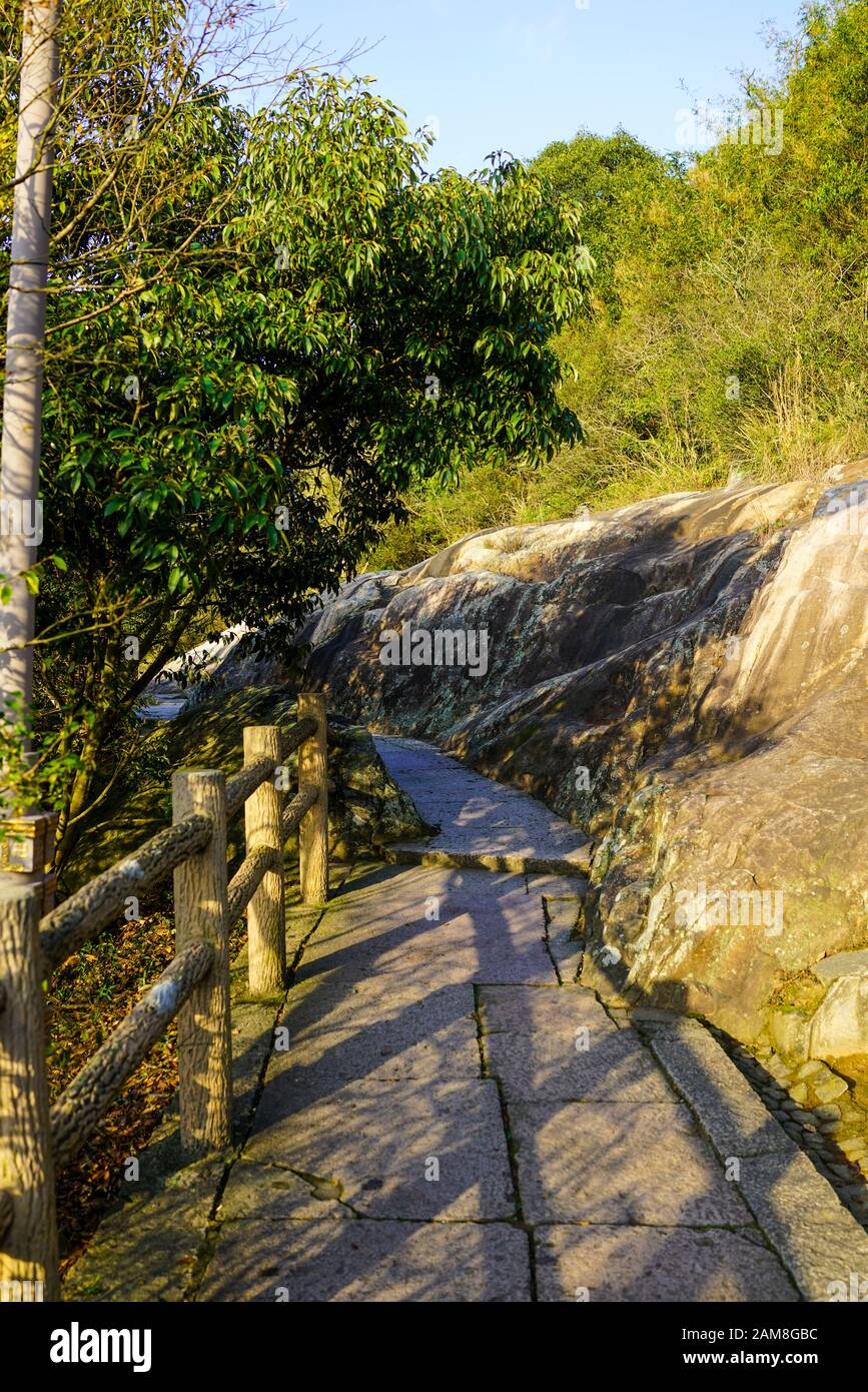 The road leads to the Xitian scenic area of Mount Putuo, is an island ...