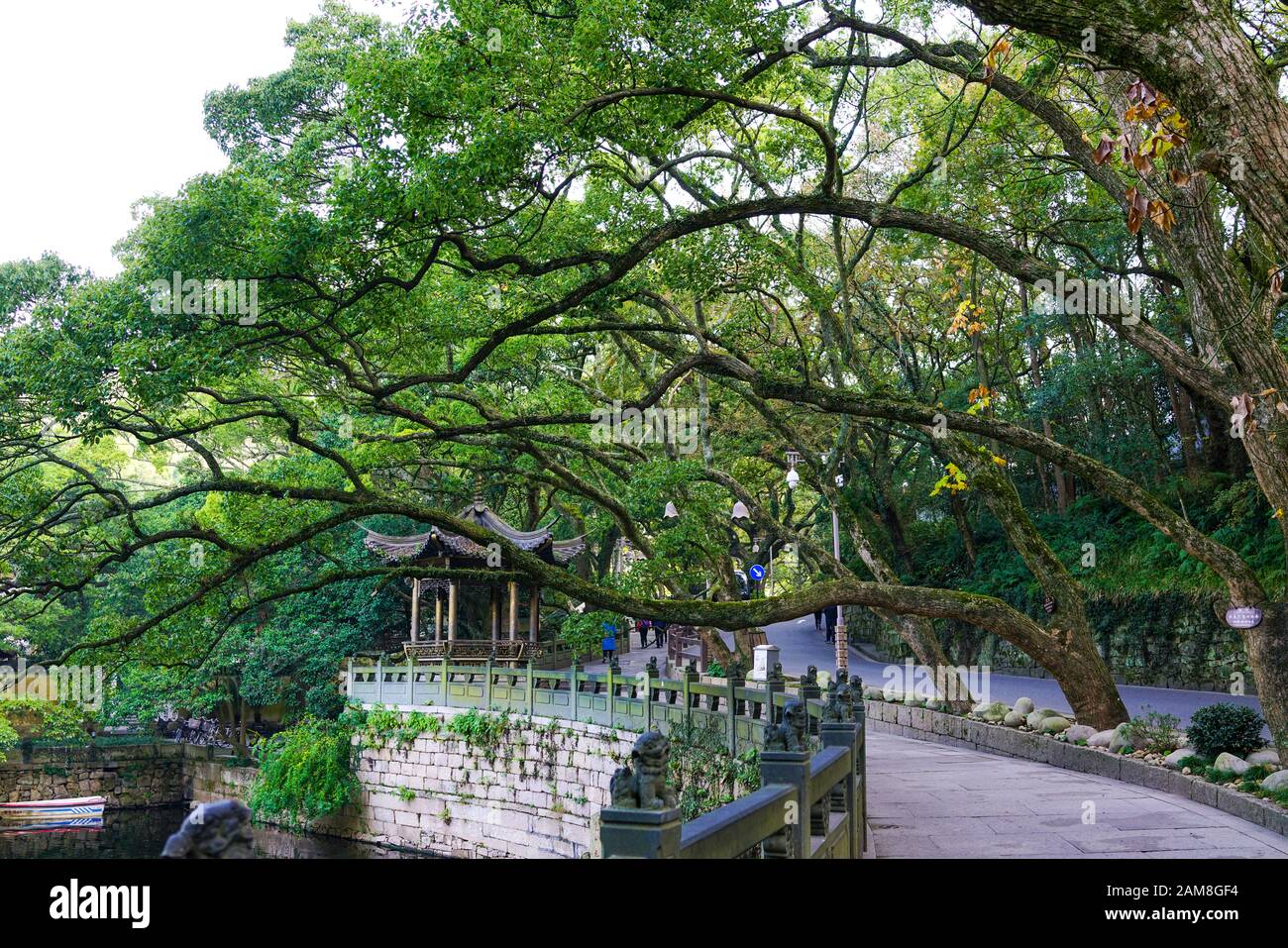 Zhejiang, China, November, 2018. Street view of Mount Putuo, is an ...