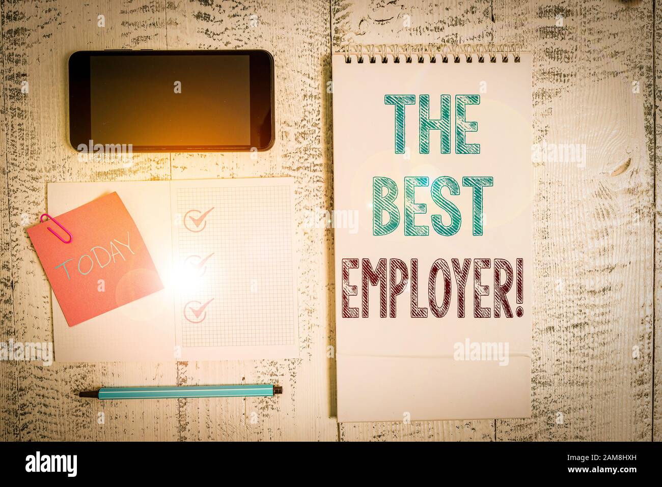 Writing note showing The Best Employer. Business concept for created ...