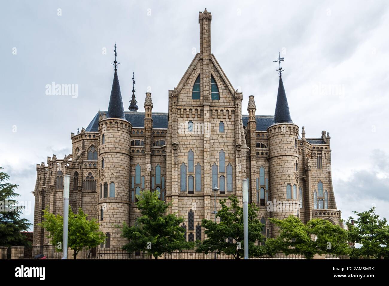 Beautiful exterior view of the Episcopal Palace of Astorga Stock Photo ...
