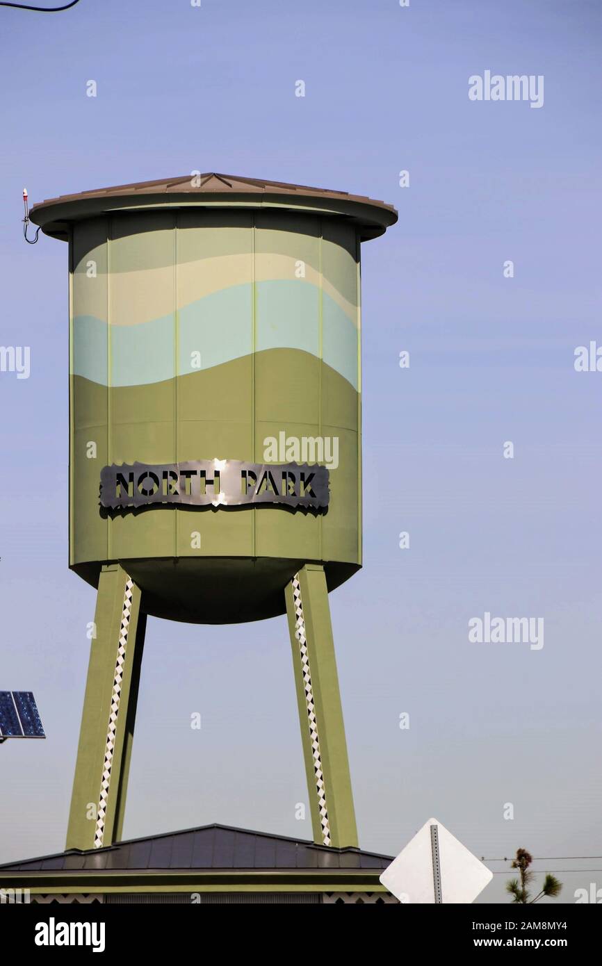 San Diego, CA 1-3-20 The North Park Water Tank off the 805 Freeway ...