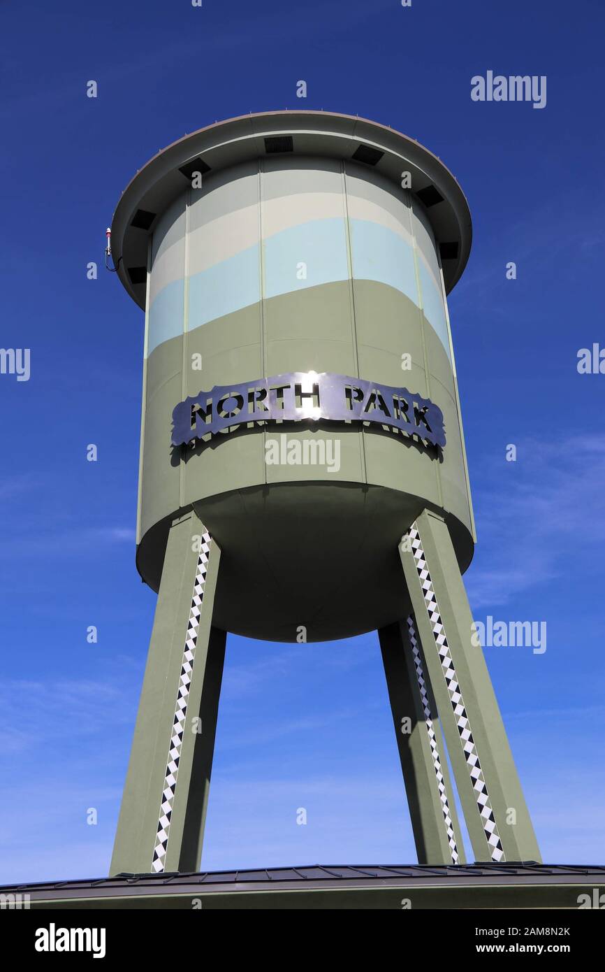 San Diego, CA 1-3-20 The North Park Water Tank off the 805 Freeway ...